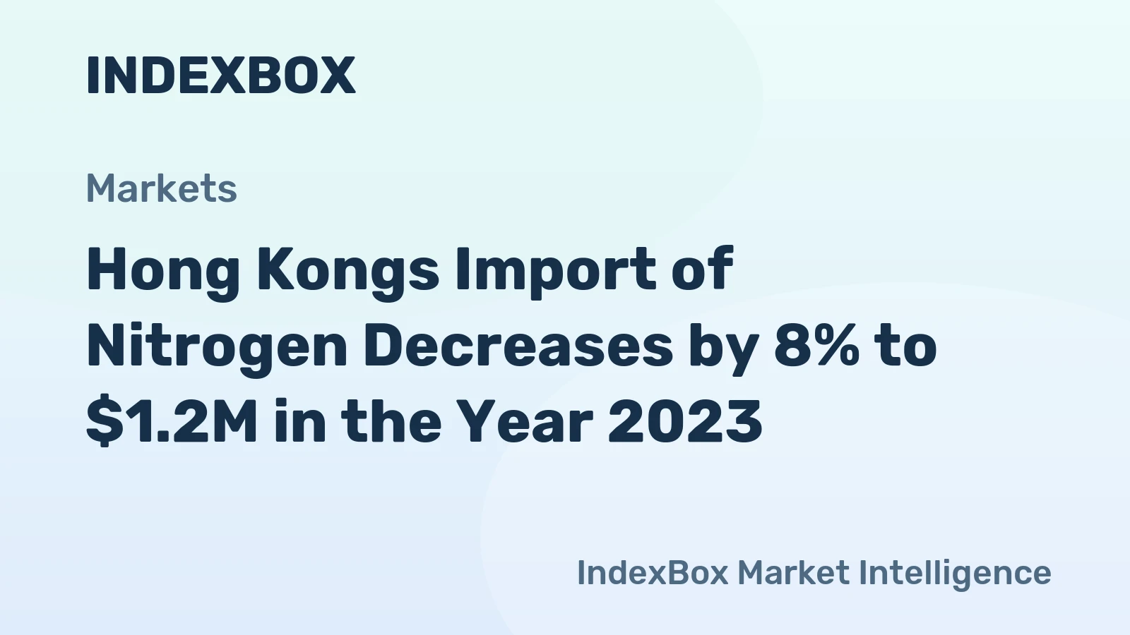 Hong Kongs Import of Nitrogen Decreases by 8% to $1.2M in the Year 2023