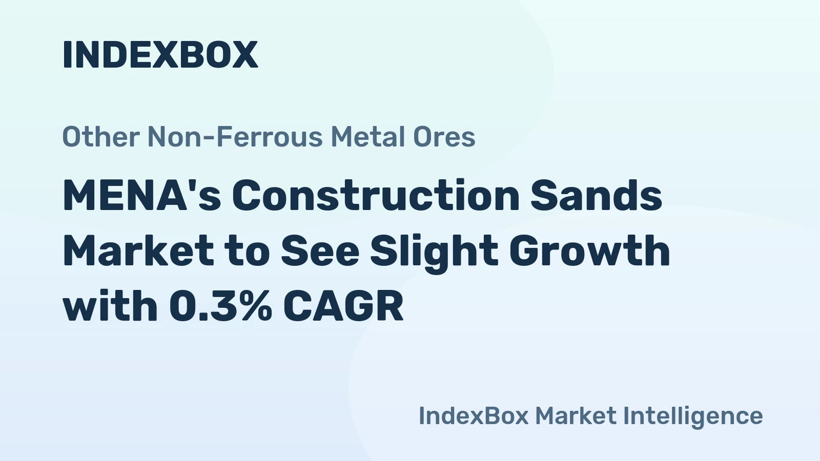 MENA's Construction Sands Market to See Slight Growth with 0.3% CAGR