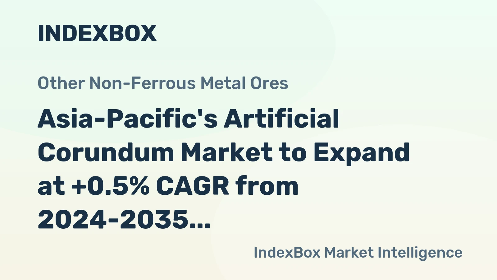 Asia-Pacific's Artificial Corundum Market to Expand at +0.5% CAGR from 2024-2035