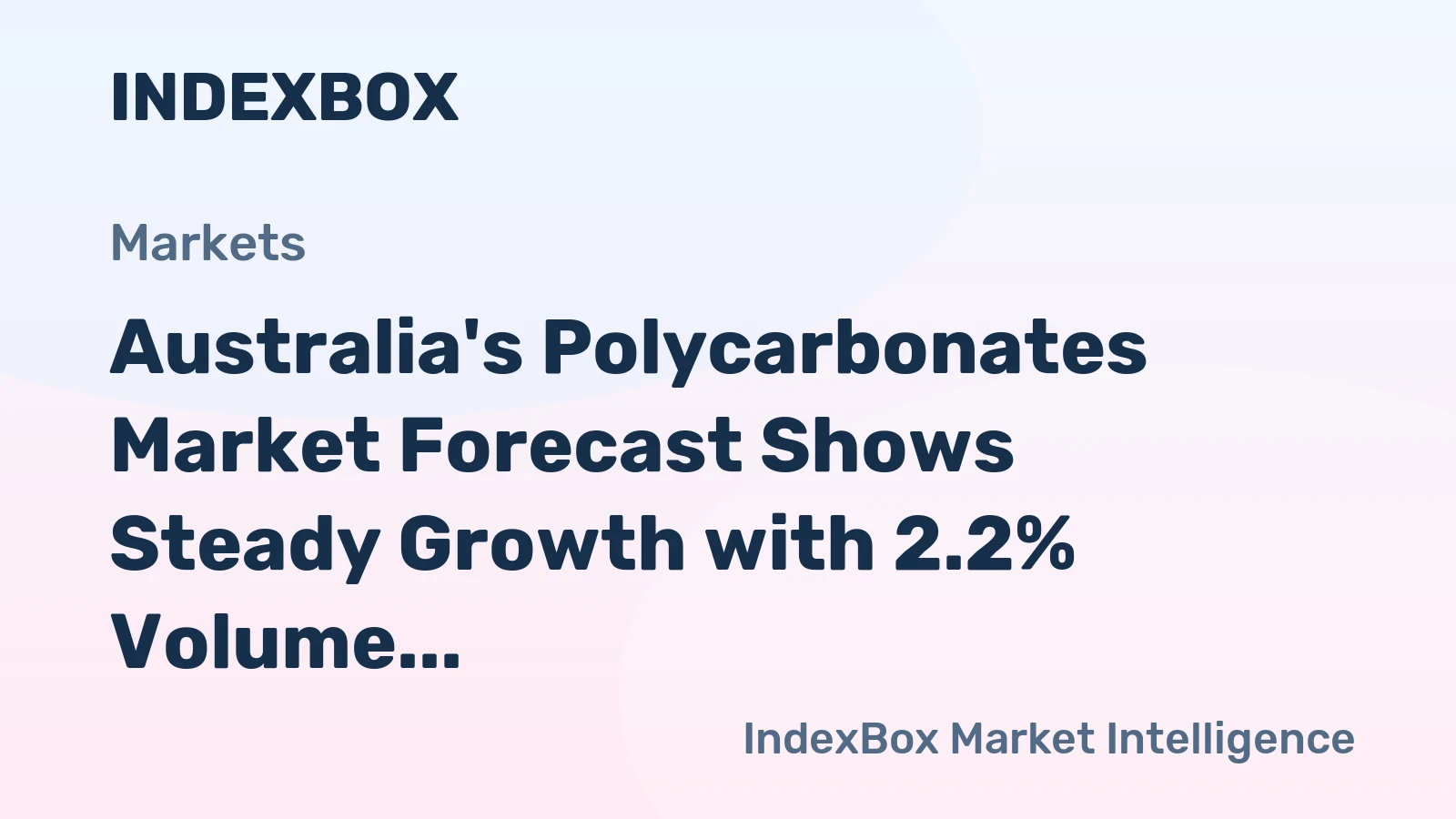 Australia's Polycarbonates Market Forecast Shows Steady Growth with 2.2% Volume CAGR Through 2035