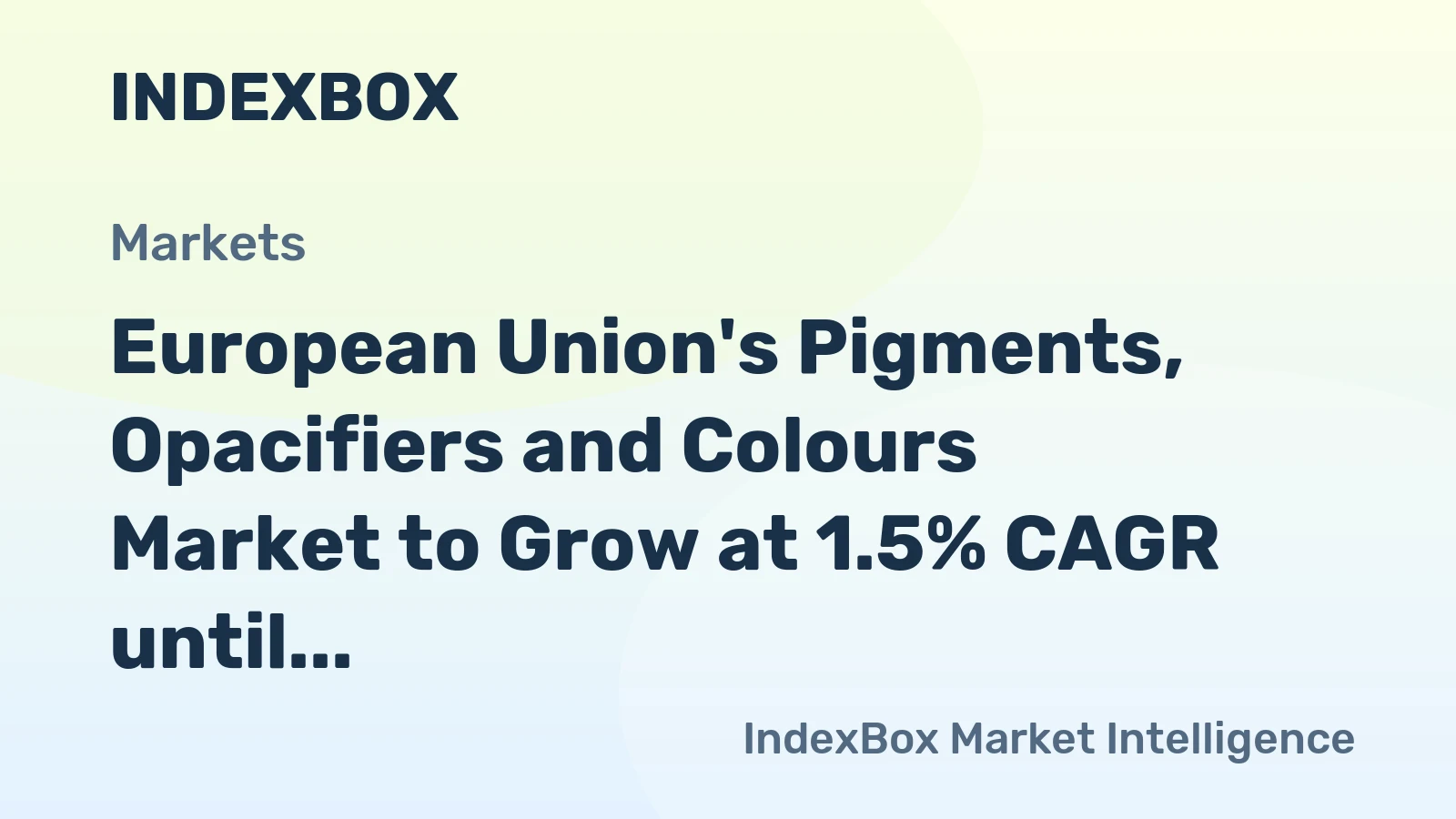 European Union's Pigments, Opacifiers and Colours Market to Grow at 1.5% CAGR until 2035
