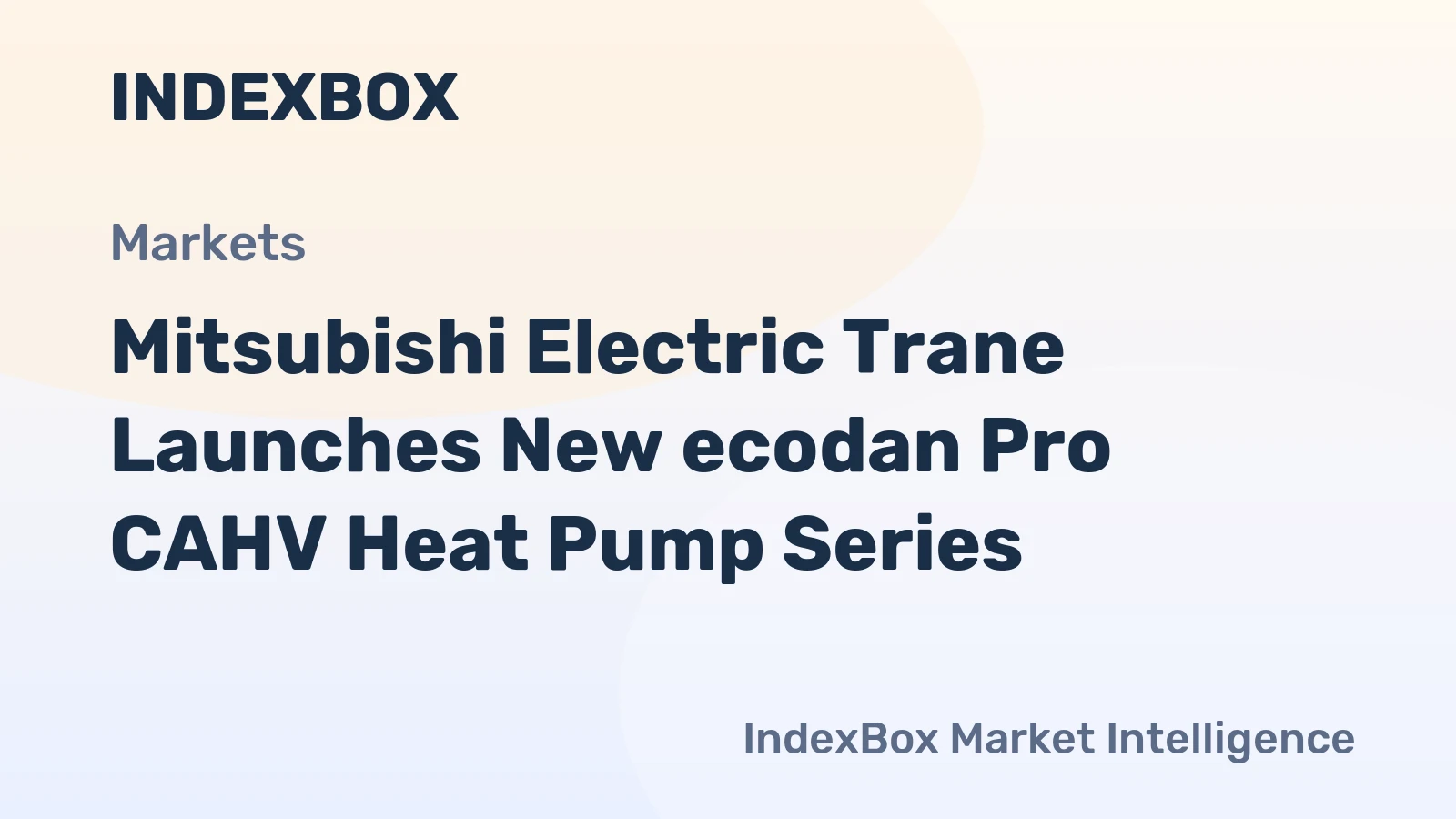 Mitsubishi Electric Trane Launches New ecodan Pro CAHV Heat Pump Series