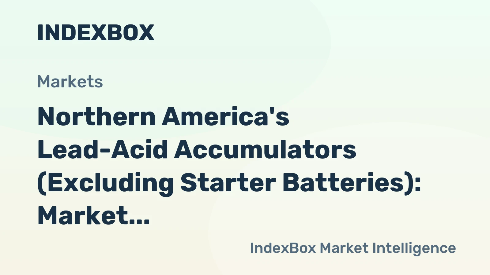 Northern America's Lead-Acid Accumulators (Excluding Starter Batteries): Market Volume Expected to Grow at +0.1% CAGR from 2024 to 2035