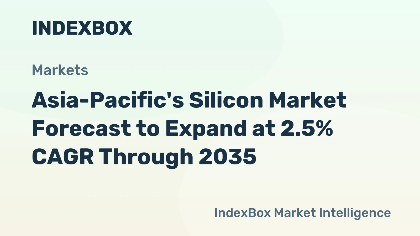 Asia-Pacific's Silicon Market Forecast to Expand at 2.5% CAGR Through 2035