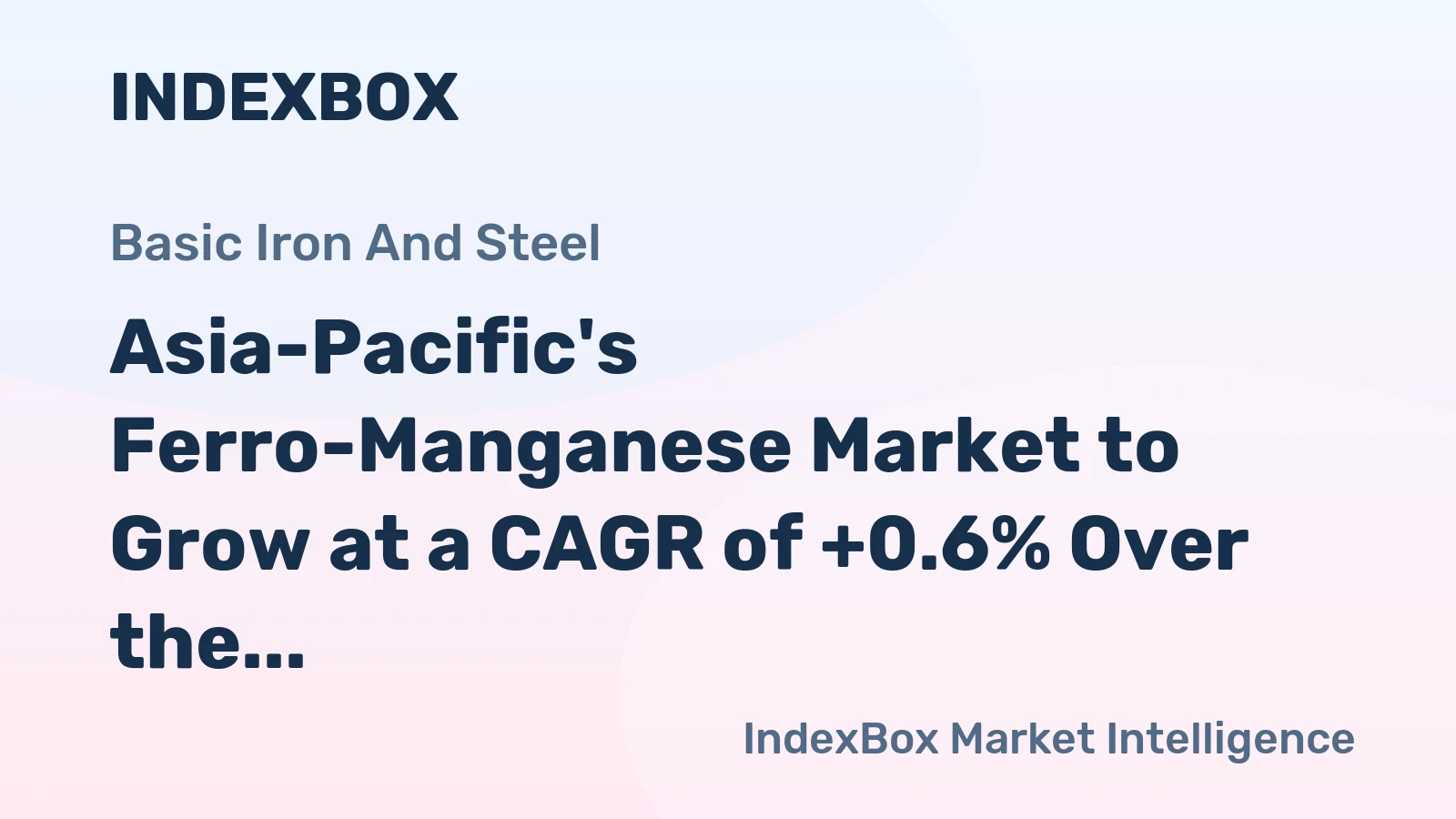 Asia-Pacific's Ferro-Manganese Market to Grow at a CAGR of +0.6% Over the Next Decade