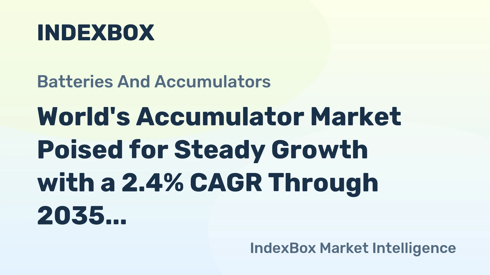 World's Accumulator Market Poised for Steady Growth with a 2.4% CAGR Through 2035
