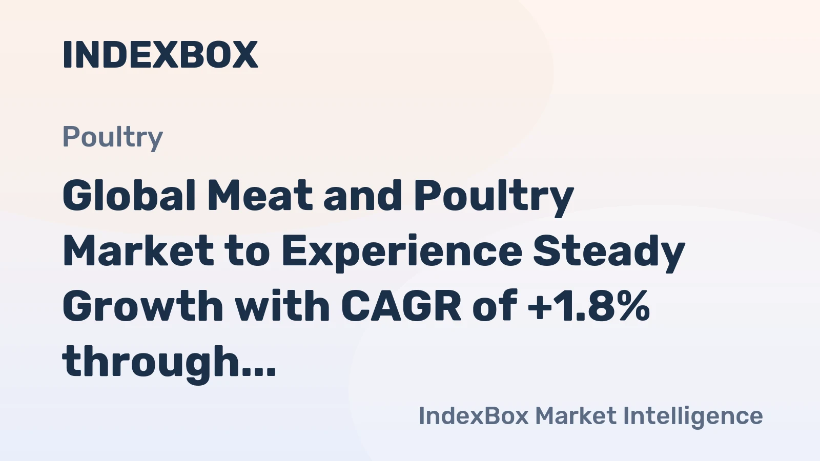 Global Meat and Poultry Market to Experience Steady Growth with CAGR of +1.8% through 2030