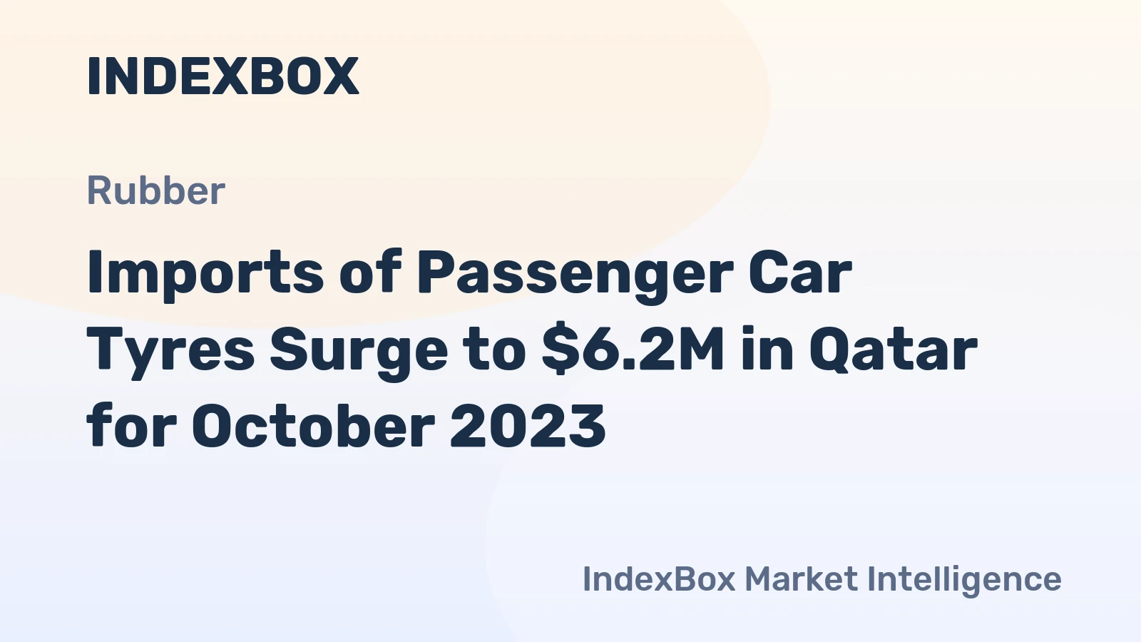 Imports of Passenger Car Tyres Surge to $6.2M in Qatar for October 2023