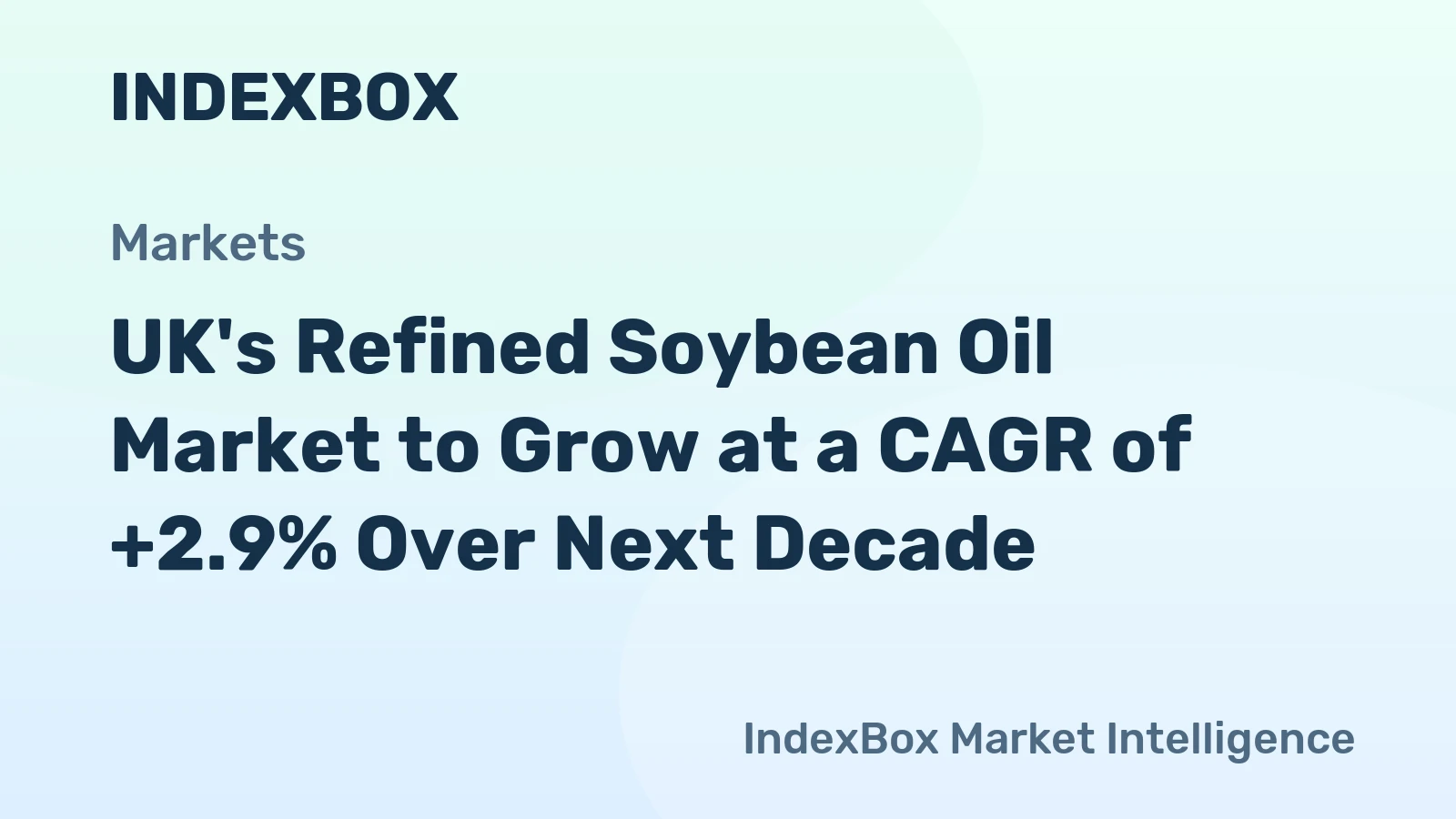UK's Refined Soybean Oil Market to Grow at a CAGR of +2.9% Over Next Decade