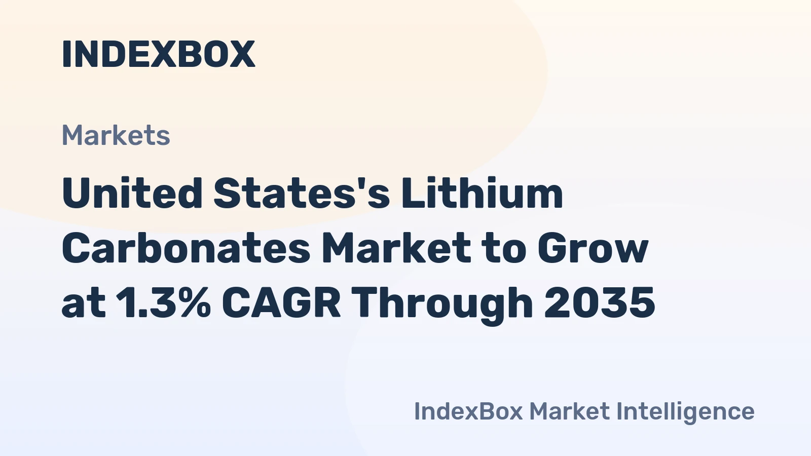 United States's Lithium Carbonates Market to Grow at 1.3% CAGR Through 2035