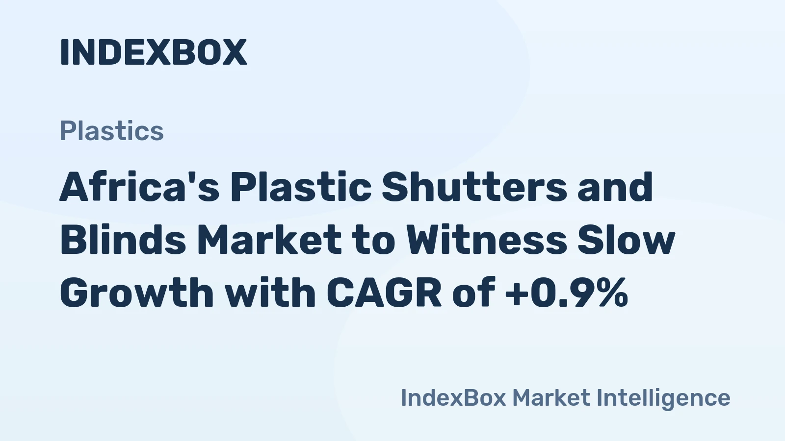 Africa's Plastic Shutters and Blinds Market to Witness Slow Growth with CAGR of +0.9%