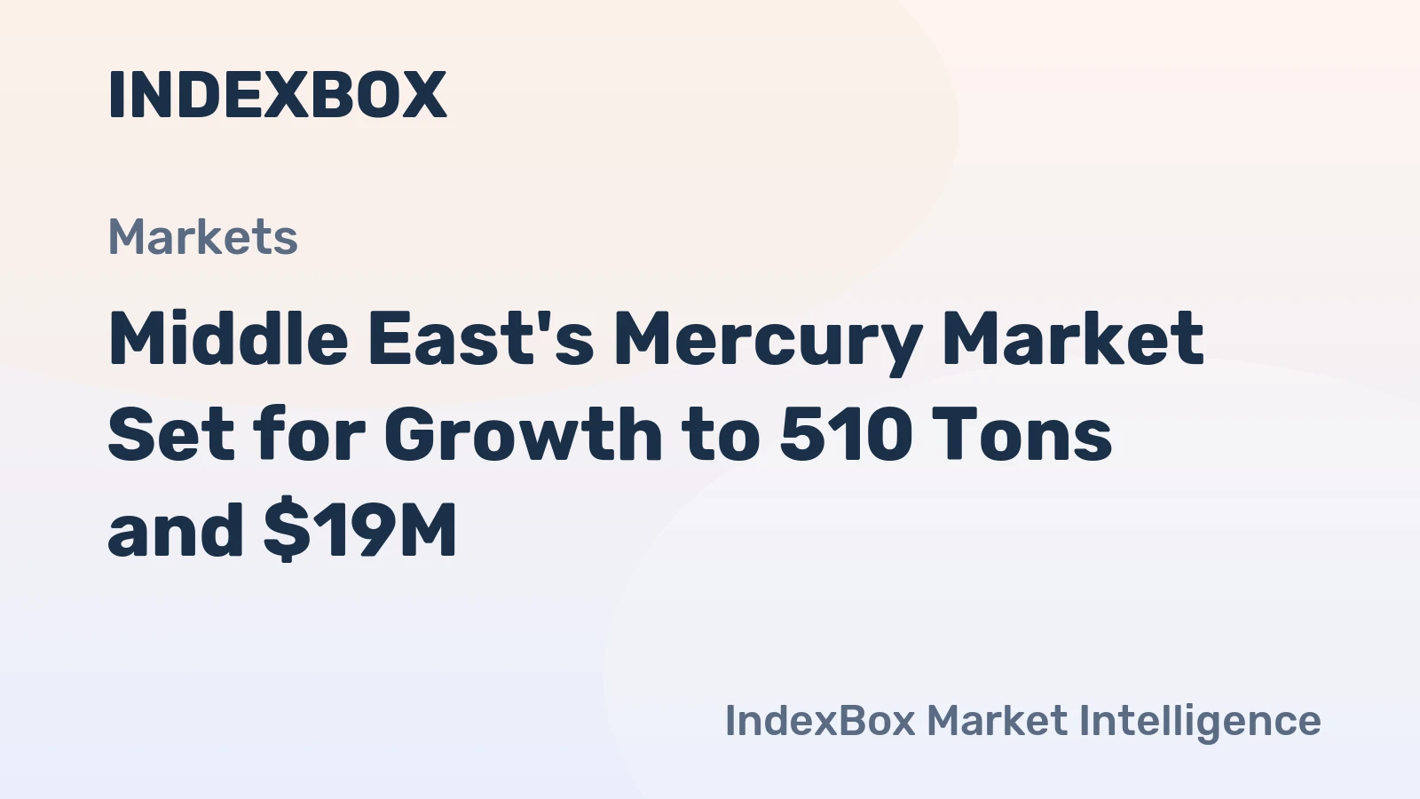 Middle East's Mercury Market Set for Growth to 510 Tons and $19M