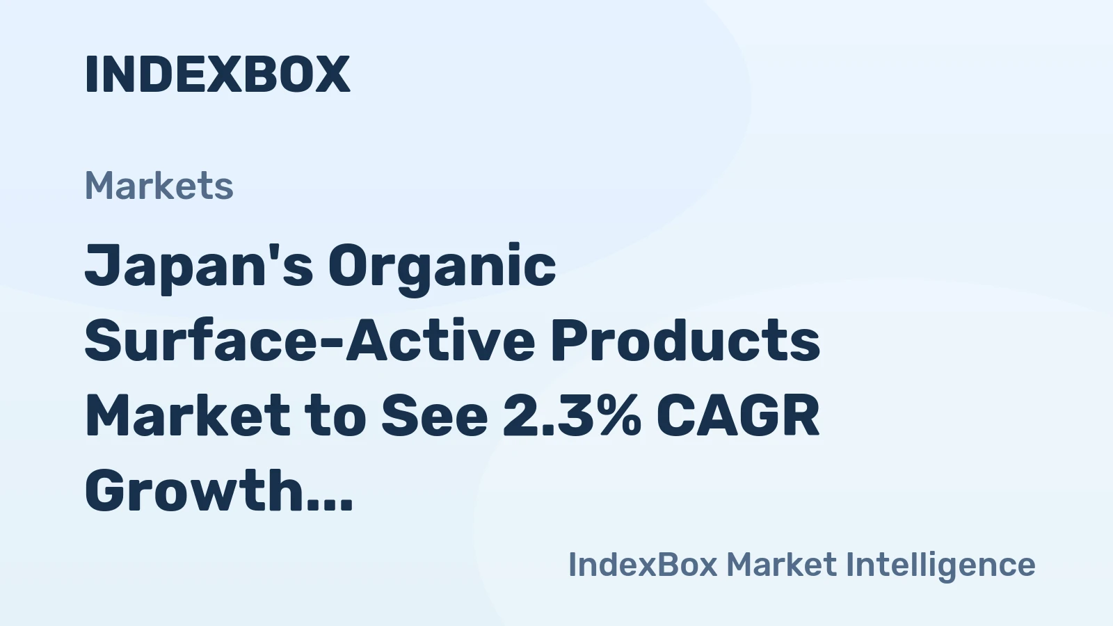 Japan's Organic Surface-Active Products Market to See 2.3% CAGR Growth Through 2035