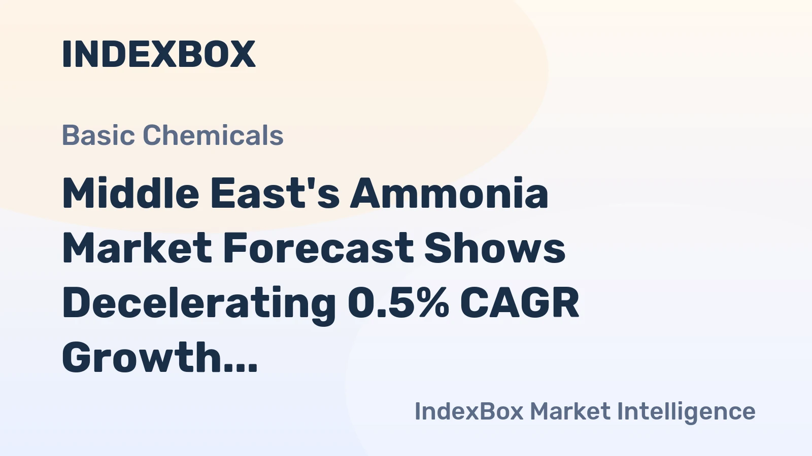 Middle East's Ammonia Market Forecast Shows Decelerating 0.5% CAGR Growth to 2035