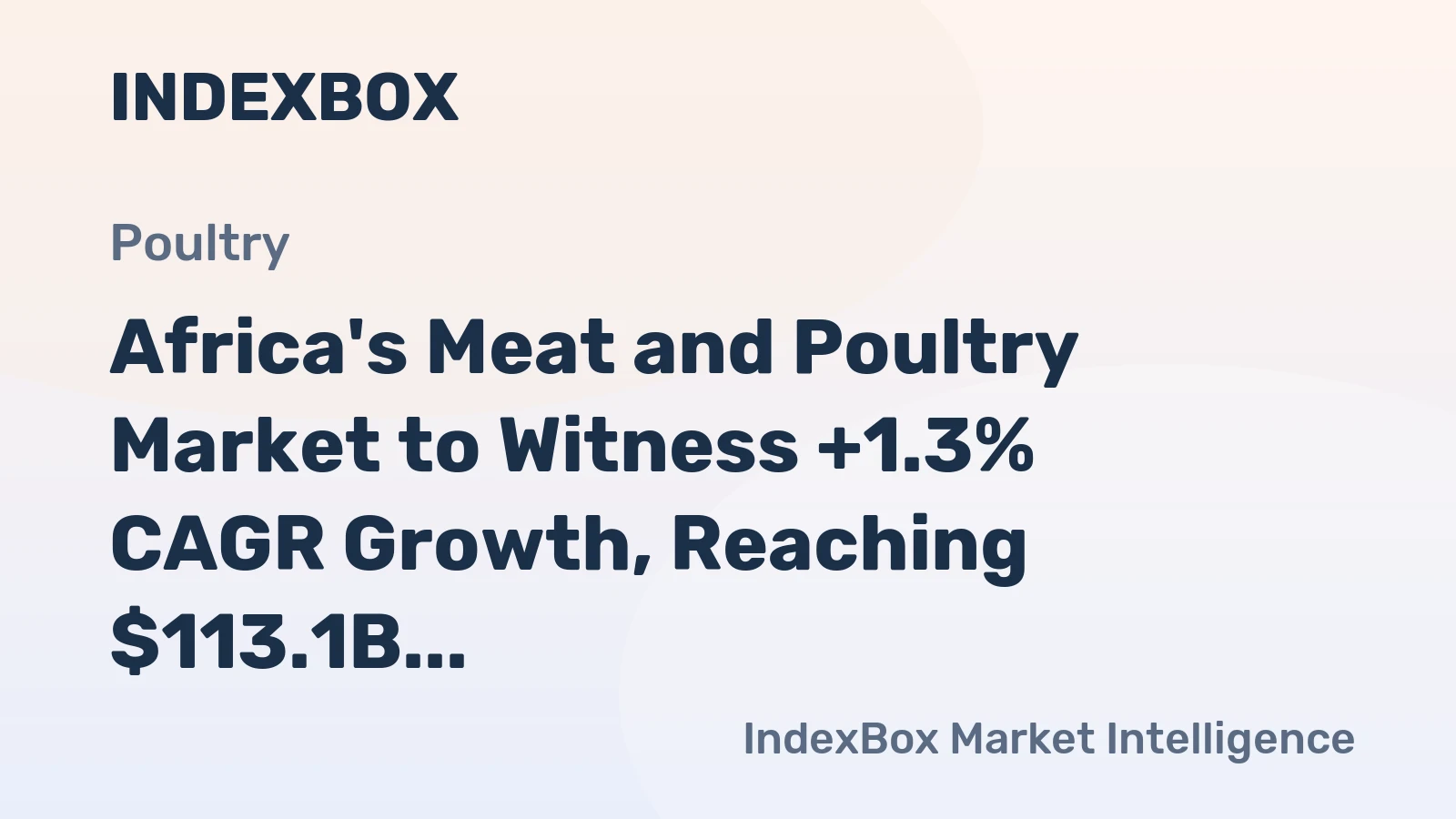 Africa's Meat and Poultry Market to Witness +1.3% CAGR Growth, Reaching $113.1B by 2035