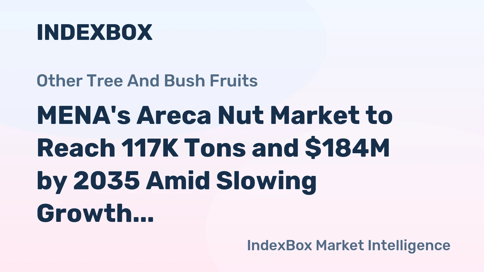 MENA's Areca Nut Market to Reach 117K Tons and $184M by 2035 Amid Slowing Growth