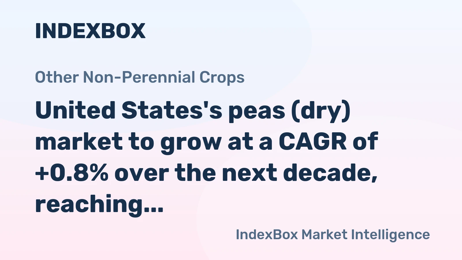 United States's peas (dry) market to grow at a CAGR of +0.8% over the next decade, reaching 544K tons by 2035.
