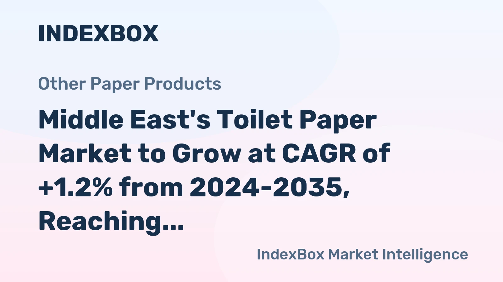 Middle East's Toilet Paper Market to Grow at CAGR of +1.2% from 2024-2035, Reaching $6.8B by 2035