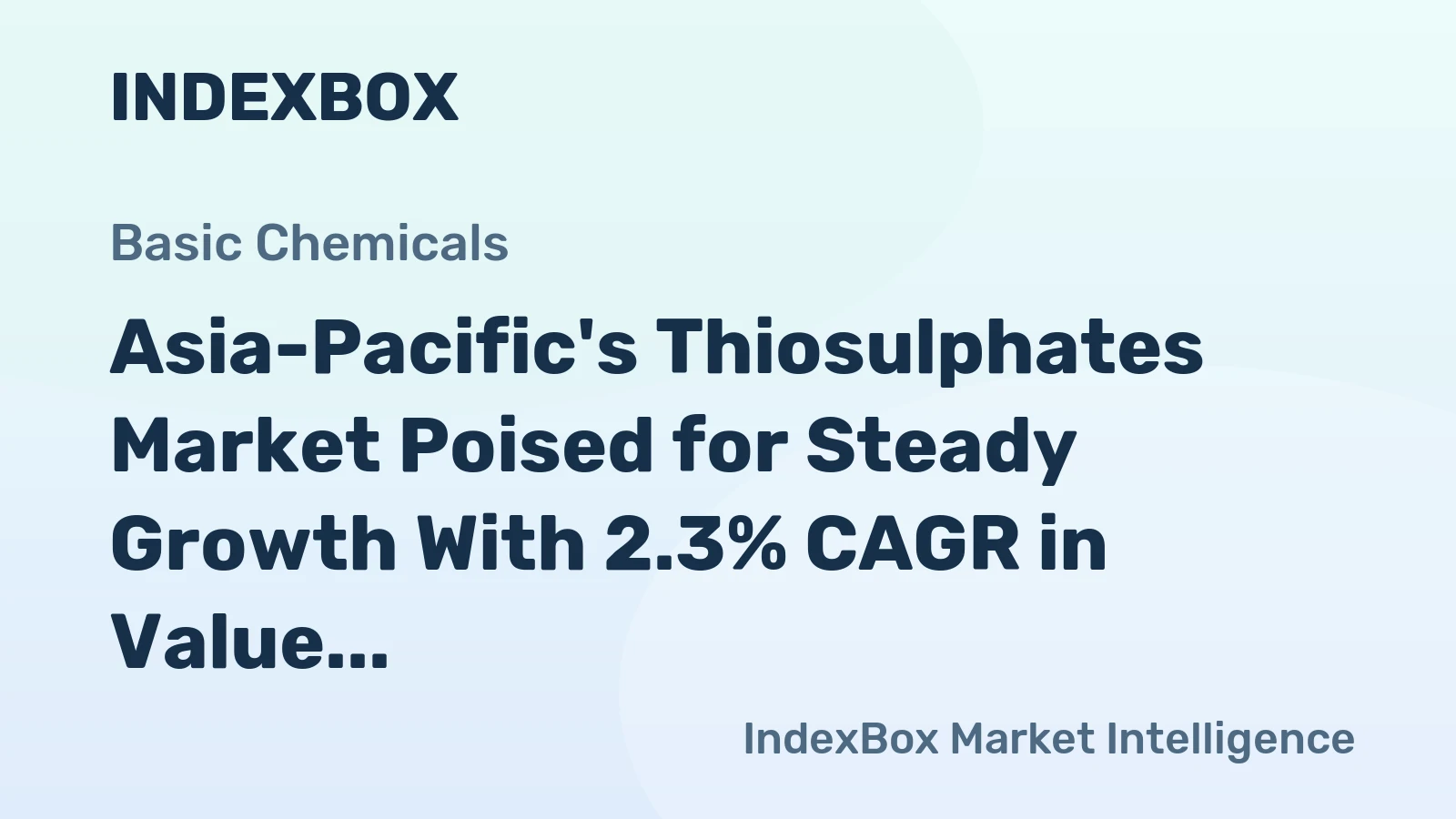 Asia-Pacific's Thiosulphates Market Poised for Steady Growth With 2.3% CAGR in Value Through 2035