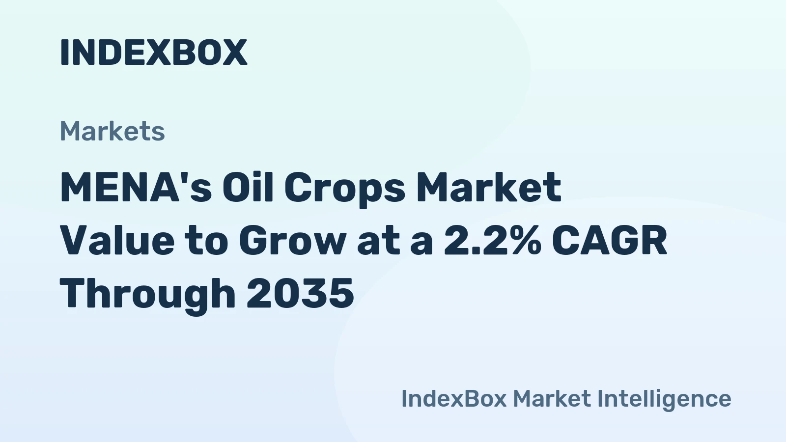 MENA's Oil Crops Market Value to Grow at a 2.2% CAGR Through 2035