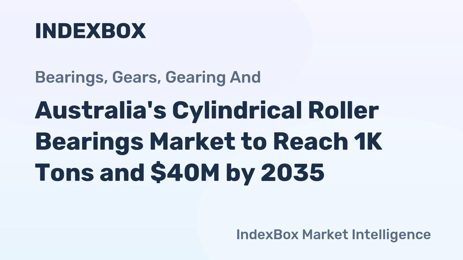 Australia's Cylindrical Roller Bearings Market to Reach 1K Tons and $40M by 2035