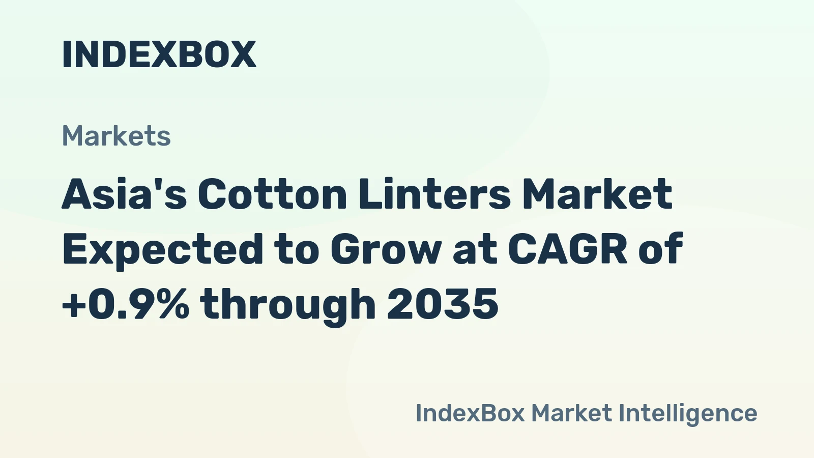 Asia's Cotton Linters Market Expected to Grow at CAGR of +0.9% through 2035