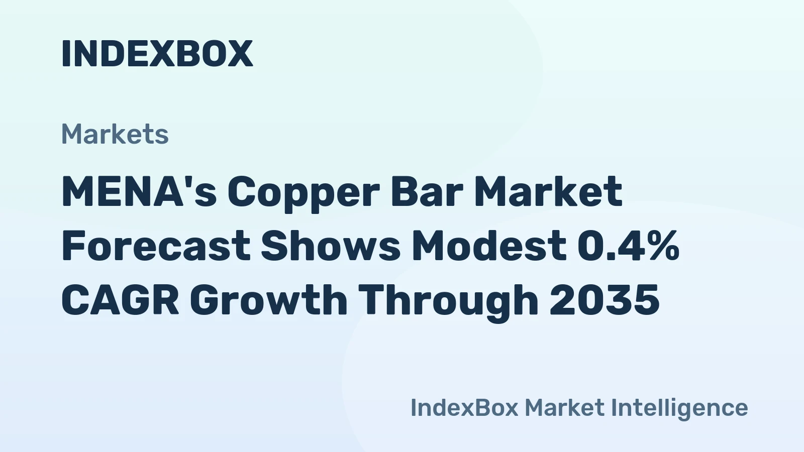 MENA's Copper Bar Market Forecast Shows Modest 0.4% CAGR Growth Through 2035