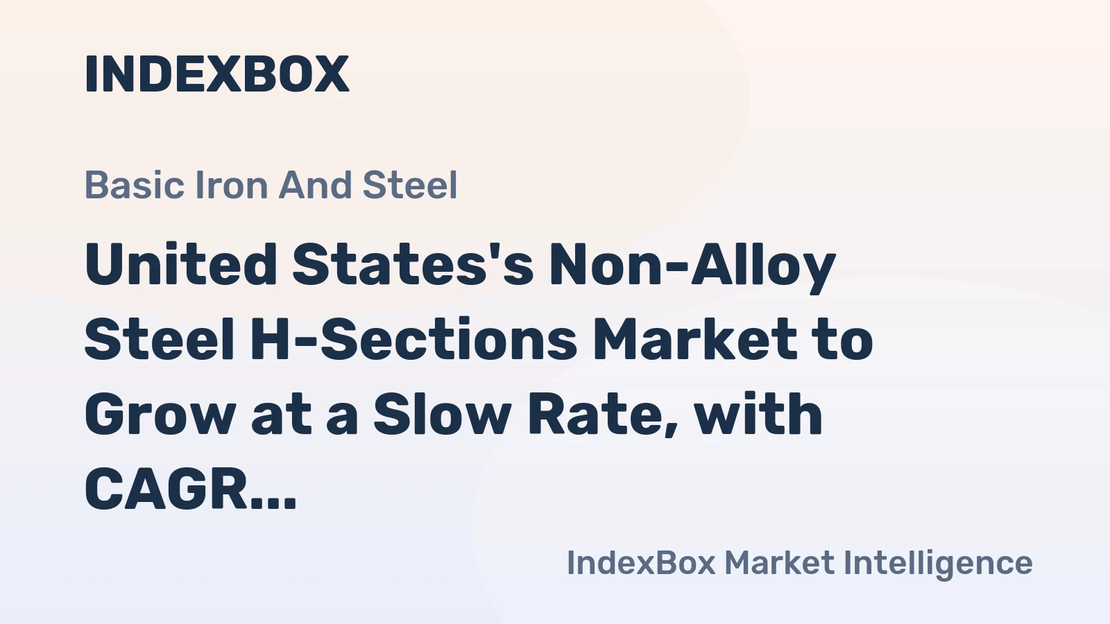 United States's Non-Alloy Steel H-Sections Market to Grow at a Slow Rate, with CAGR of +0.2%