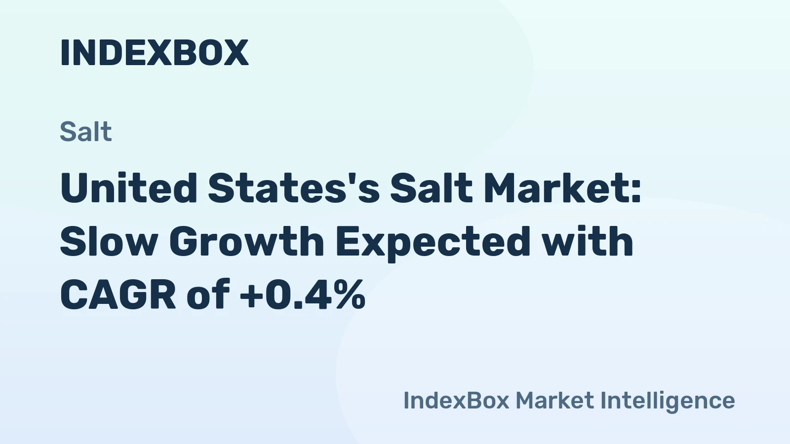 United States's Salt Market: Slow Growth Expected with CAGR of +0.4%