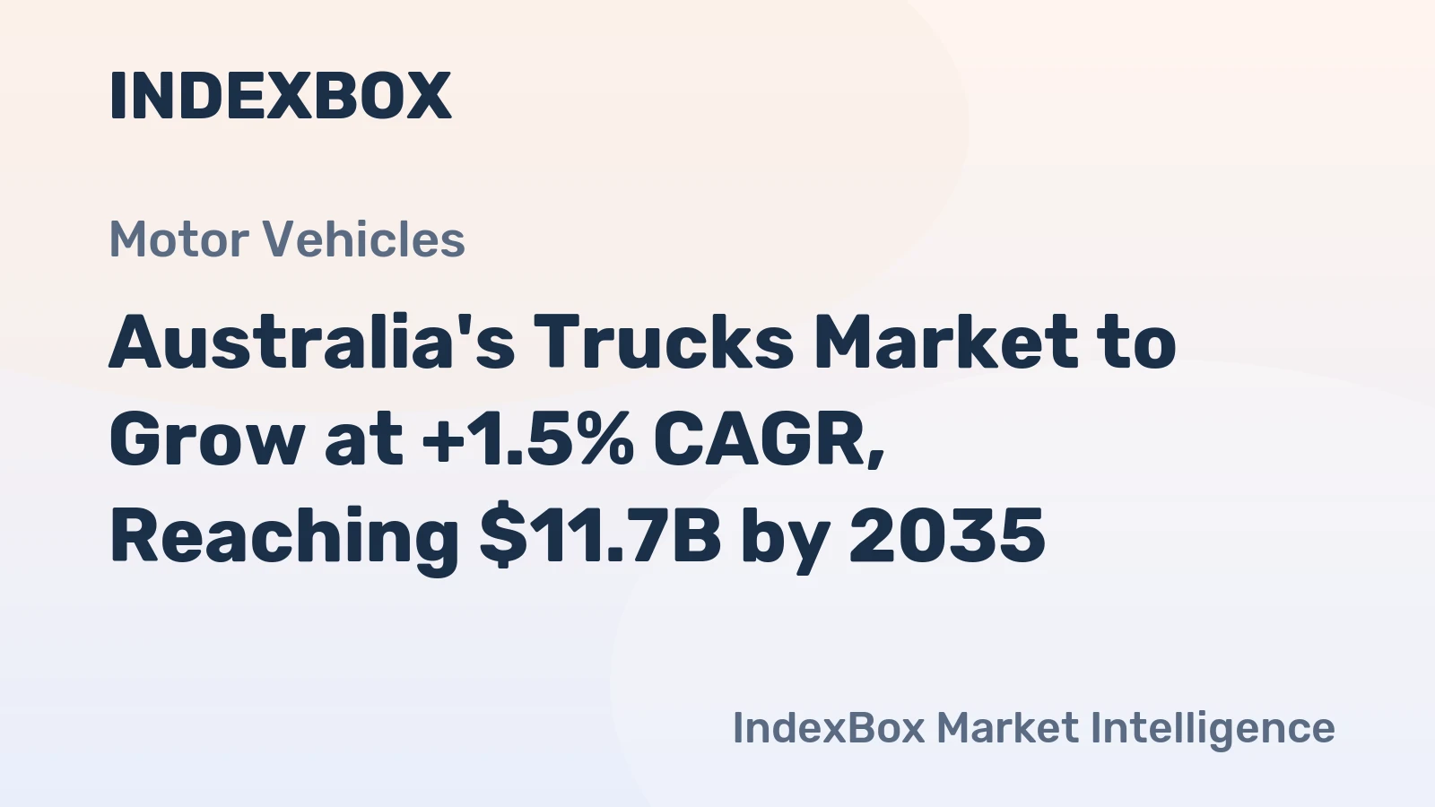 Australia's Trucks Market to Grow at +1.5% CAGR, Reaching $11.7B by 2035