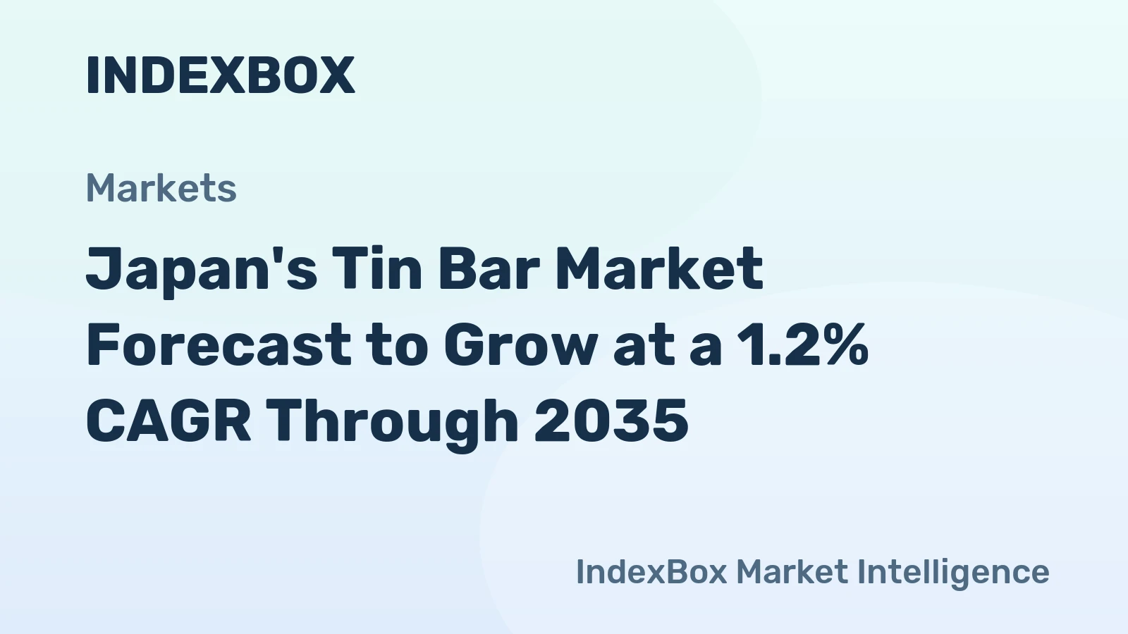 Japan's Tin Bar Market Forecast to Grow at a 1.2% CAGR Through 2035