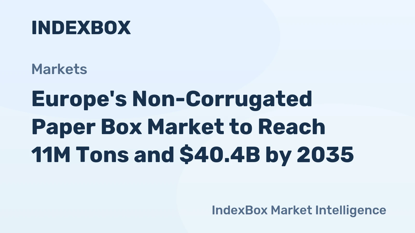 Europe's Non-Corrugated Paper Box Market to Reach 11M Tons and $40.4B by 2035