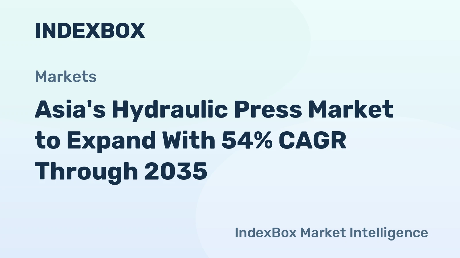 Asia's Hydraulic Press Market to Expand With 54% CAGR Through 2035