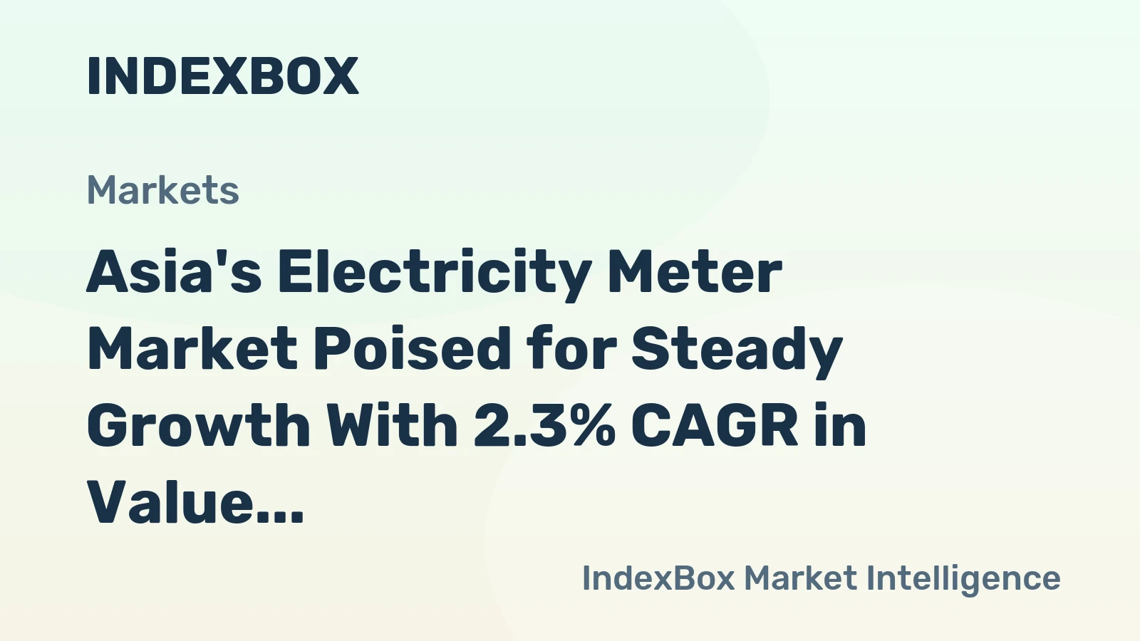 Asia's Electricity Meter Market Poised for Steady Growth With 2.3% CAGR in Value Through 2035