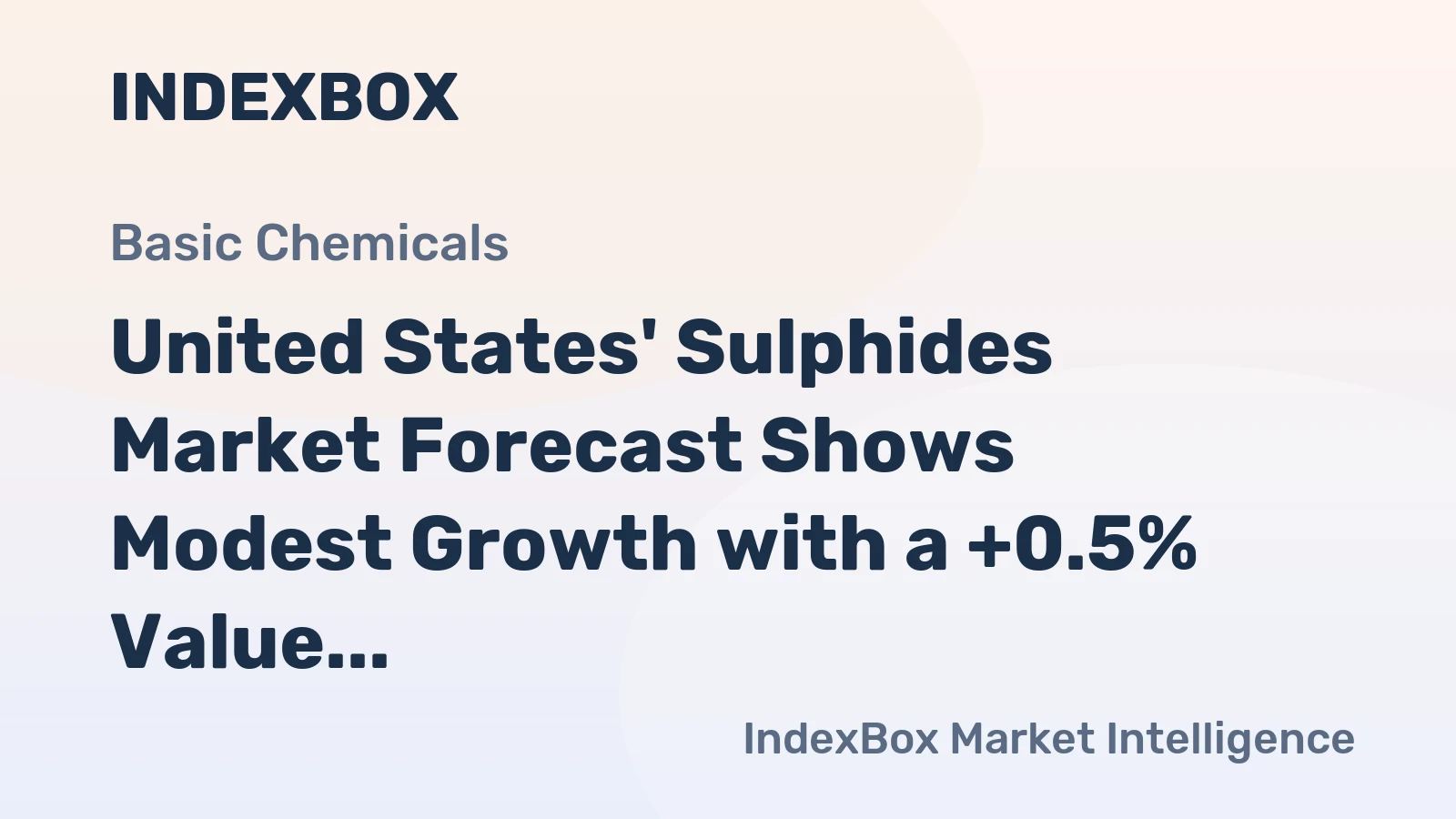 United States' Sulphides Market Forecast Shows Modest Growth with a +0.5% Value CAGR