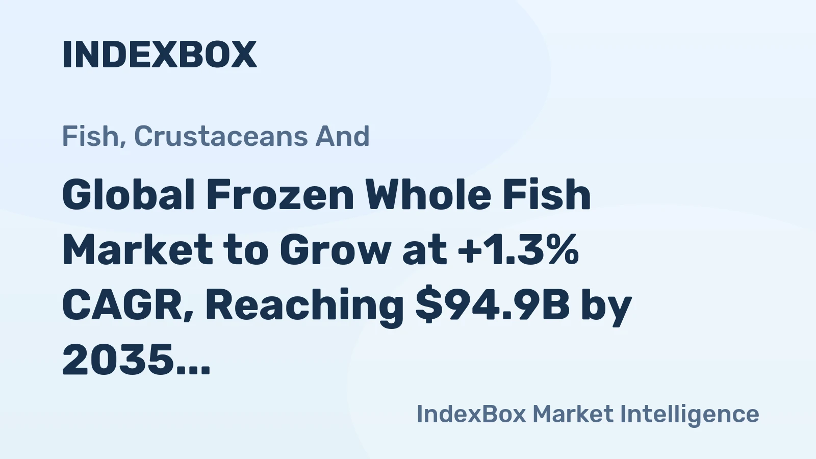 Global Frozen Whole Fish Market to Grow at +1.3% CAGR, Reaching $94.9B by 2035
