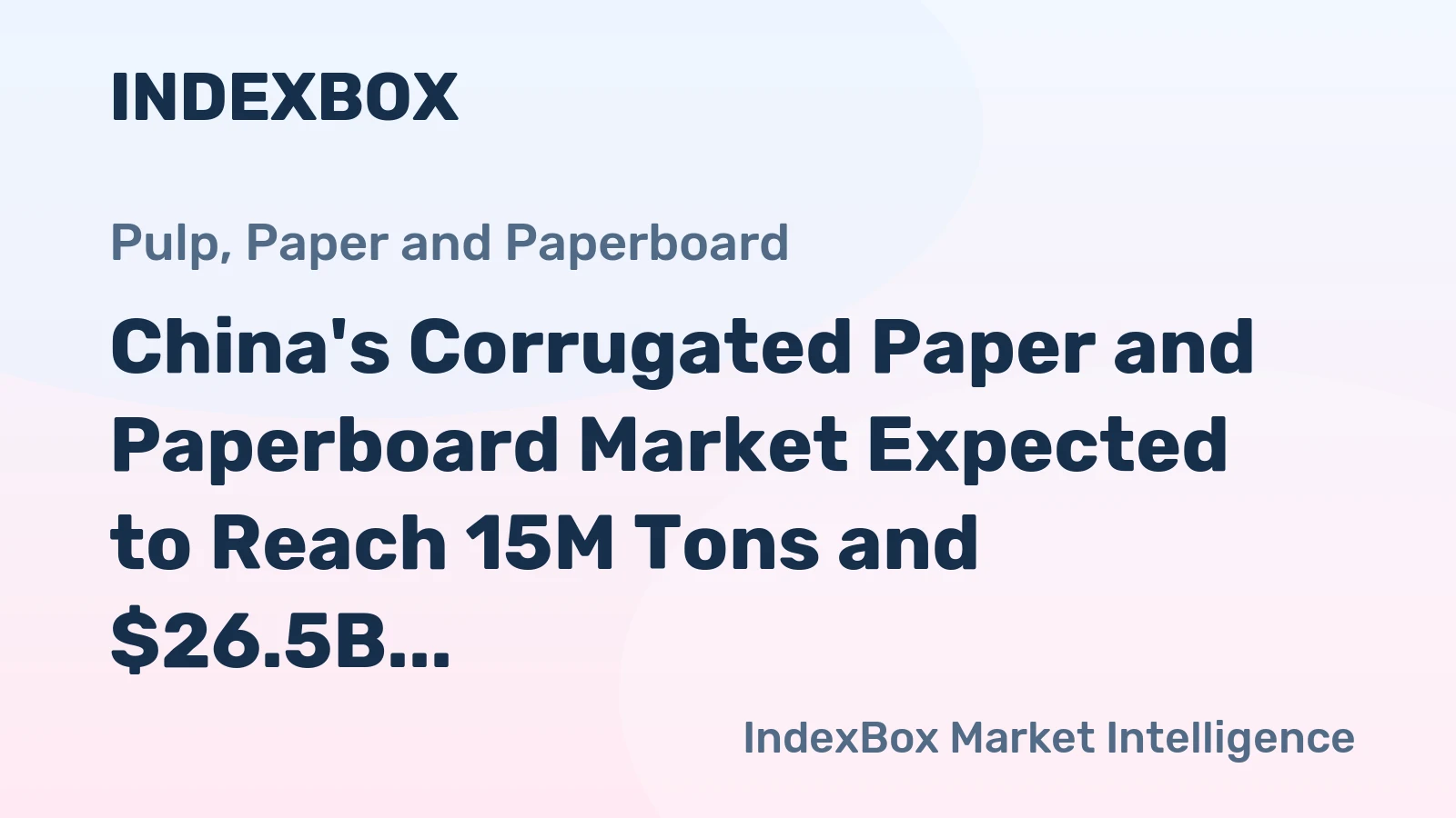China's Corrugated Paper and Paperboard Market Expected to Reach 15M Tons and $26.5B by 2035