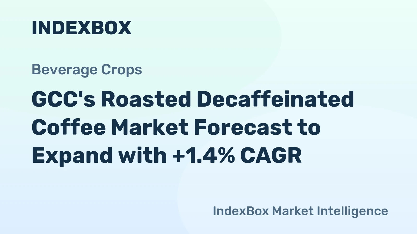 GCC's Roasted Decaffeinated Coffee Market Forecast to Expand with +1.4% CAGR