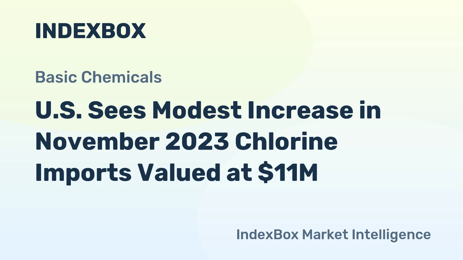 U.S. Sees Modest Increase in November 2023 Chlorine Imports Valued at $11M