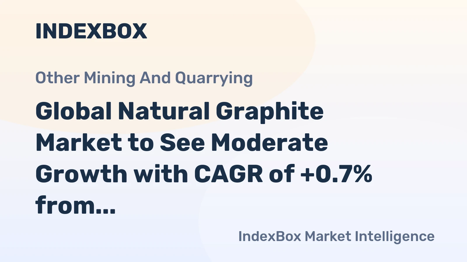 Global Natural Graphite Market to See Moderate Growth with CAGR of +0.7% from 2024 to 2035, Reaching $1.9B by 2035