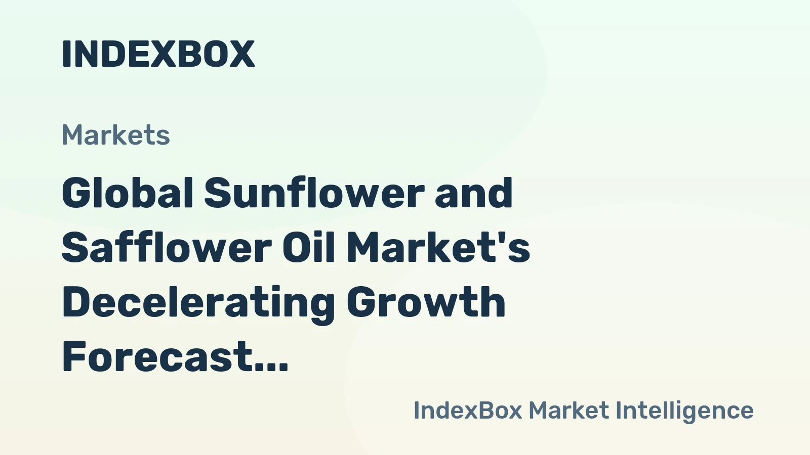 Global Sunflower and Safflower Oil Market's Decelerating Growth Forecast at 0.9% CAGR to 2035
