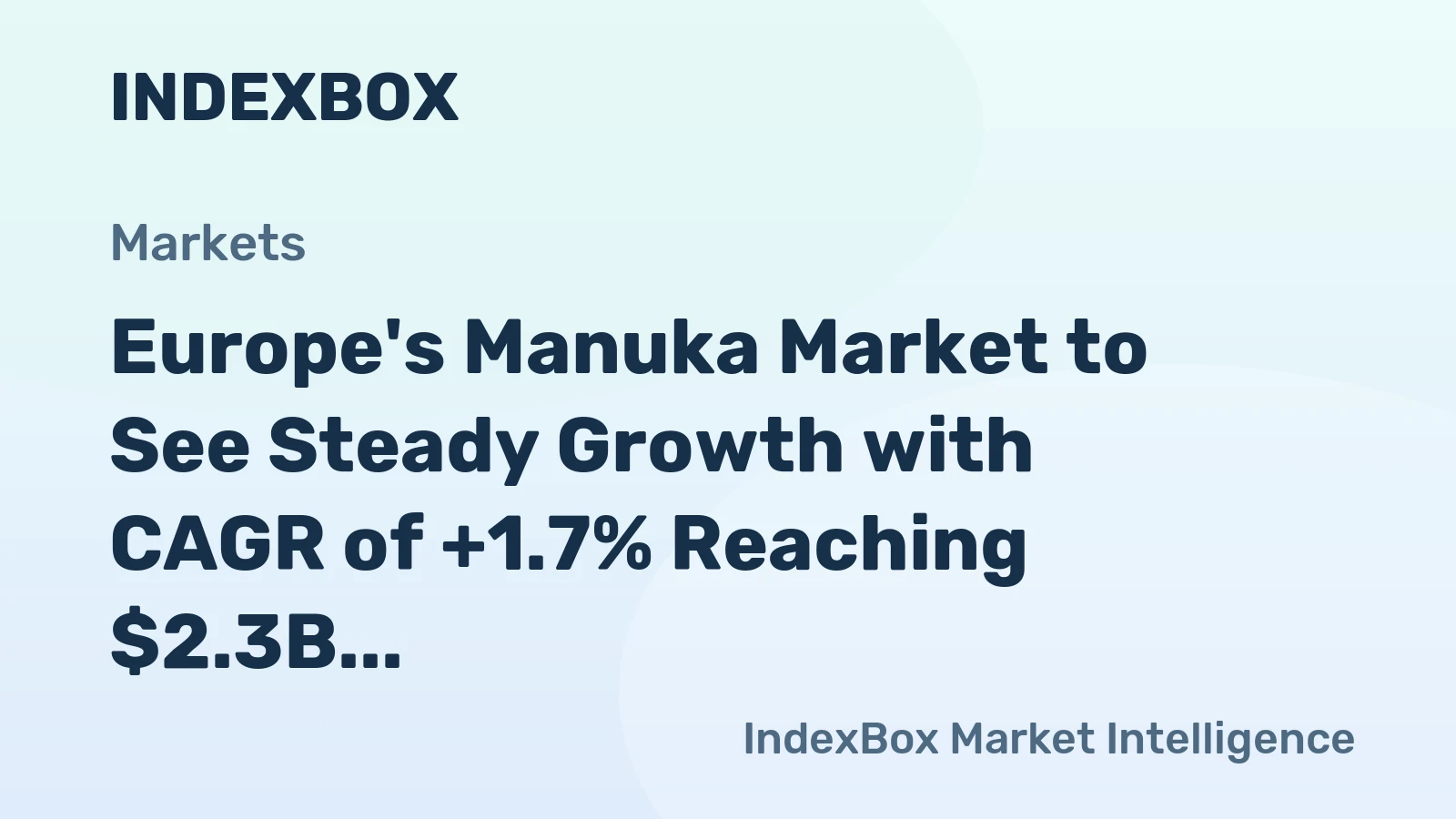 Europe's Manuka Market to See Steady Growth with CAGR of +1.7% Reaching $2.3B by 2035