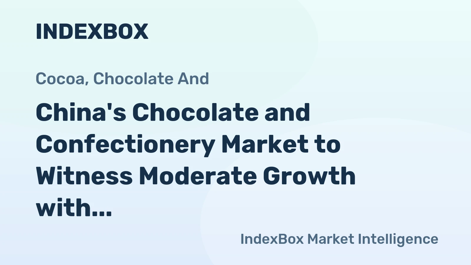 China's Chocolate and Confectionery Market to Witness Moderate Growth with +2.8% CAGR from 2024 to 2035