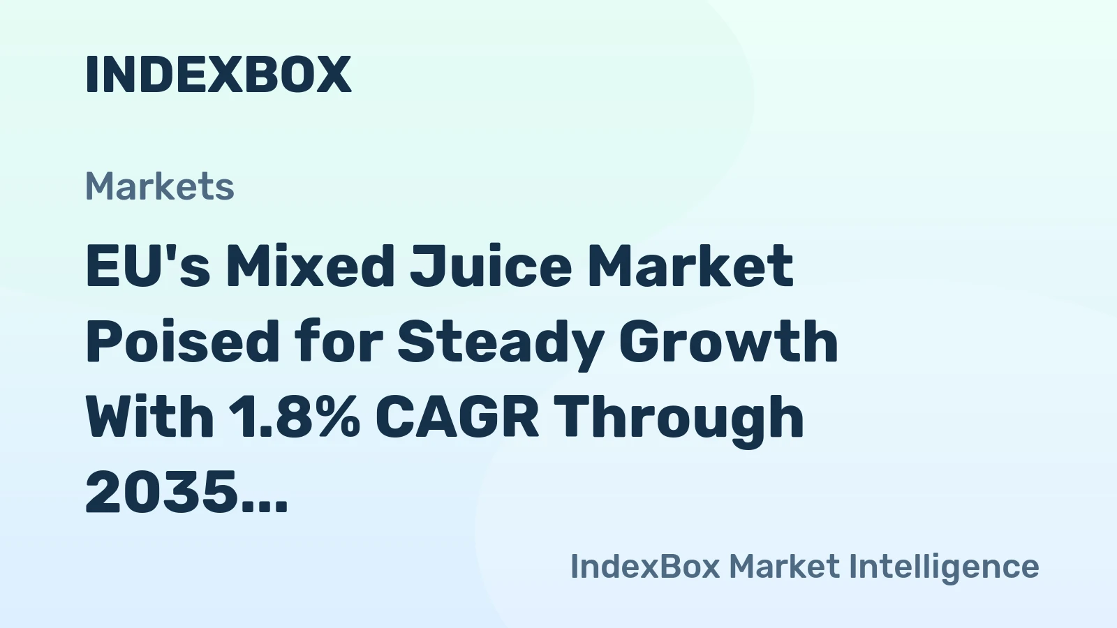 EU's Mixed Juice Market Poised for Steady Growth With 1.8% CAGR Through 2035