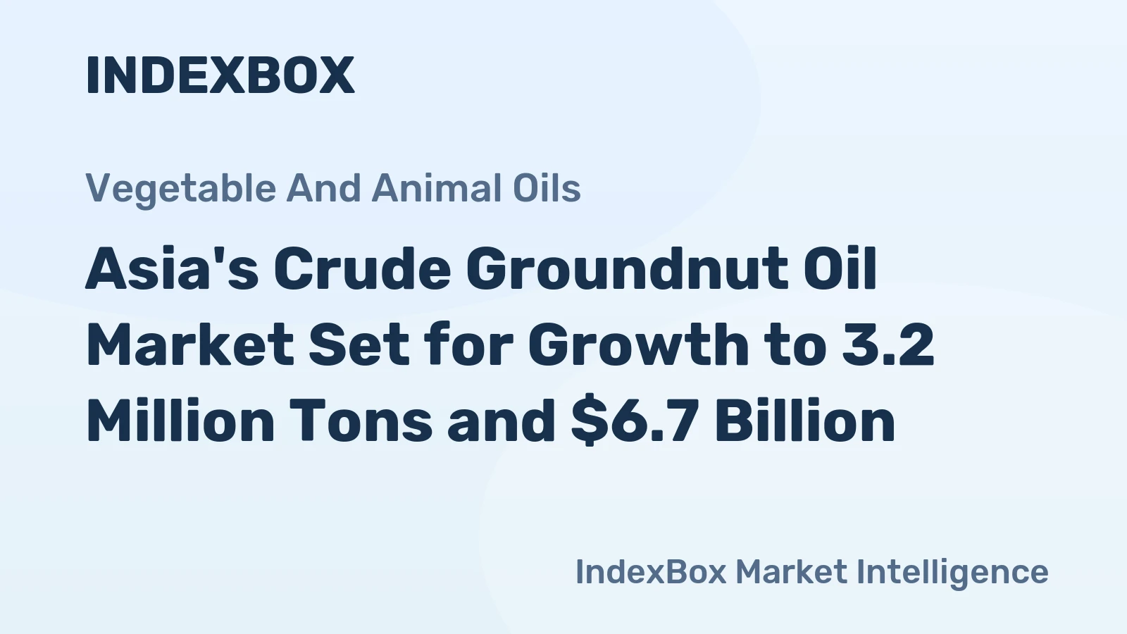 Asia's Crude Groundnut Oil Market Set for Growth to 3.2 Million Tons and $6.7 Billion