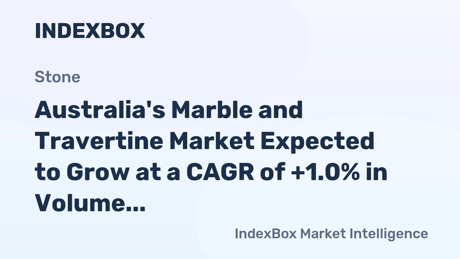 Australia's Marble and Travertine Market Expected to Grow at a CAGR of +1.0% in Volume and +2.5% in Value from 2024 to 2035