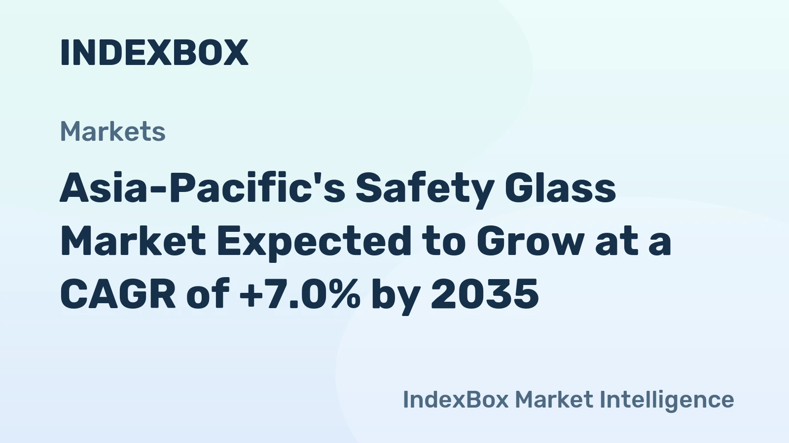 Asia-Pacific's Safety Glass Market Expected to Grow at a CAGR of +7.0% by 2035