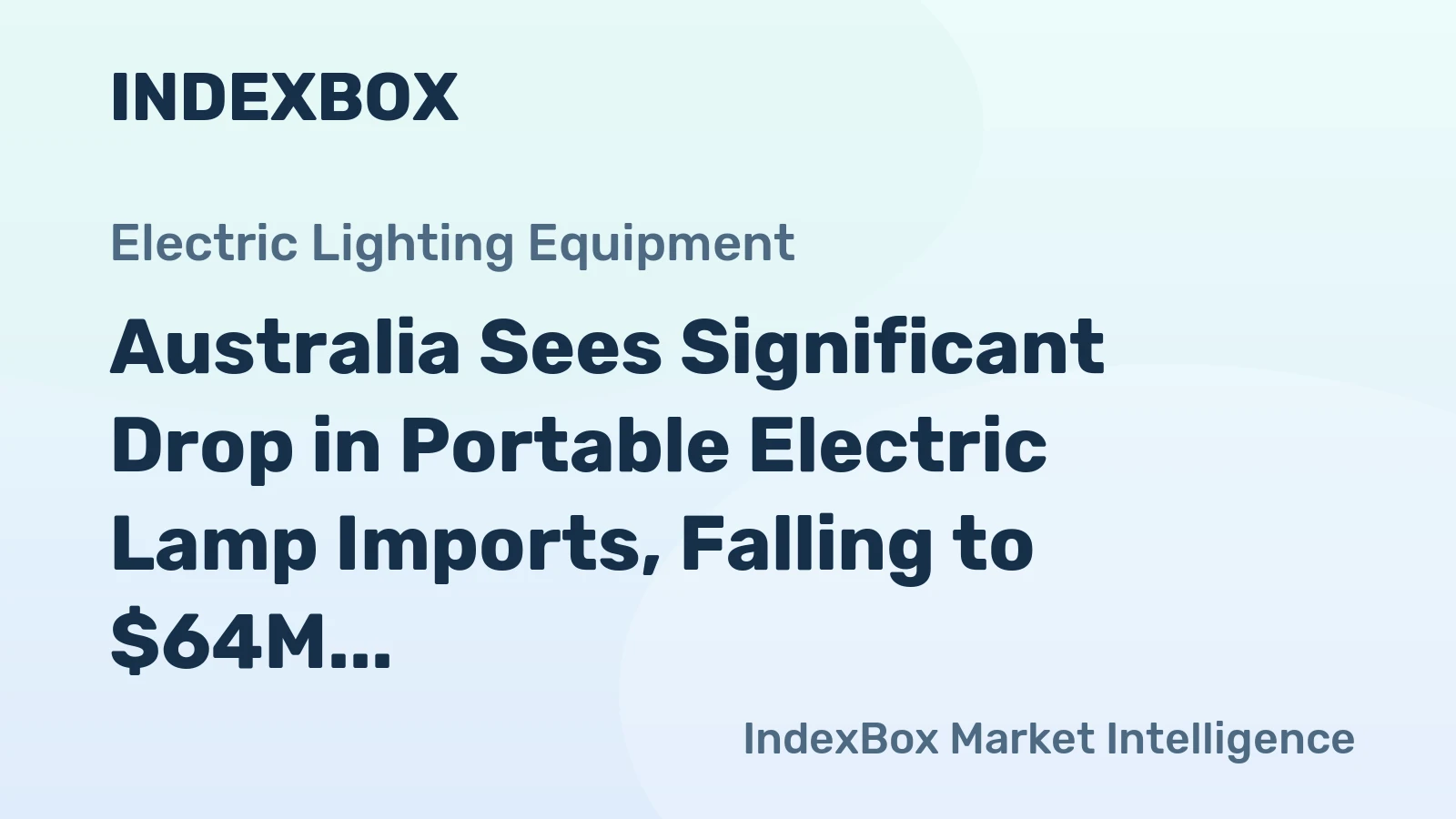 Australia Sees Significant Drop in Portable Electric Lamp Imports, Falling to $64M in 2023