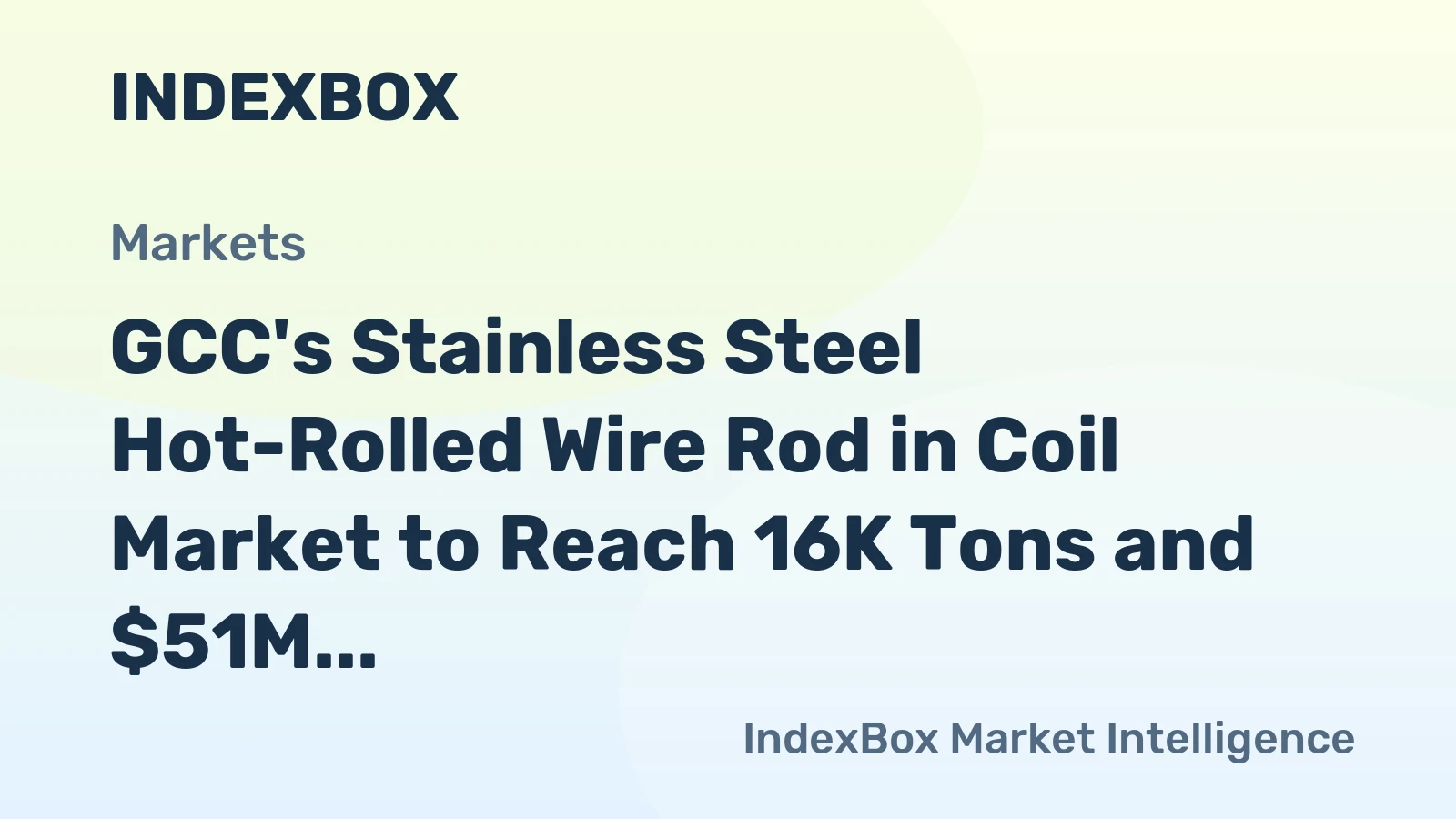 GCC's Stainless Steel Hot-Rolled Wire Rod in Coil Market to Reach 16K Tons and $51M by 2035
