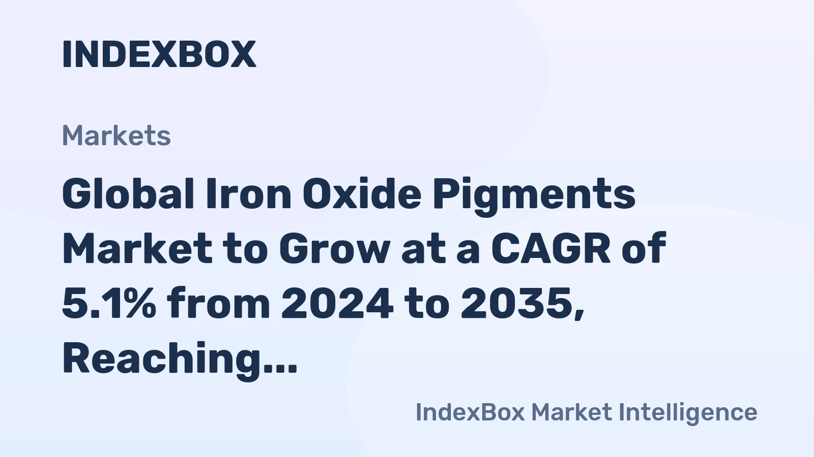 Global Iron Oxide Pigments Market to Grow at a CAGR of 5.1% from 2024 to 2035, Reaching 5.4M Tons
